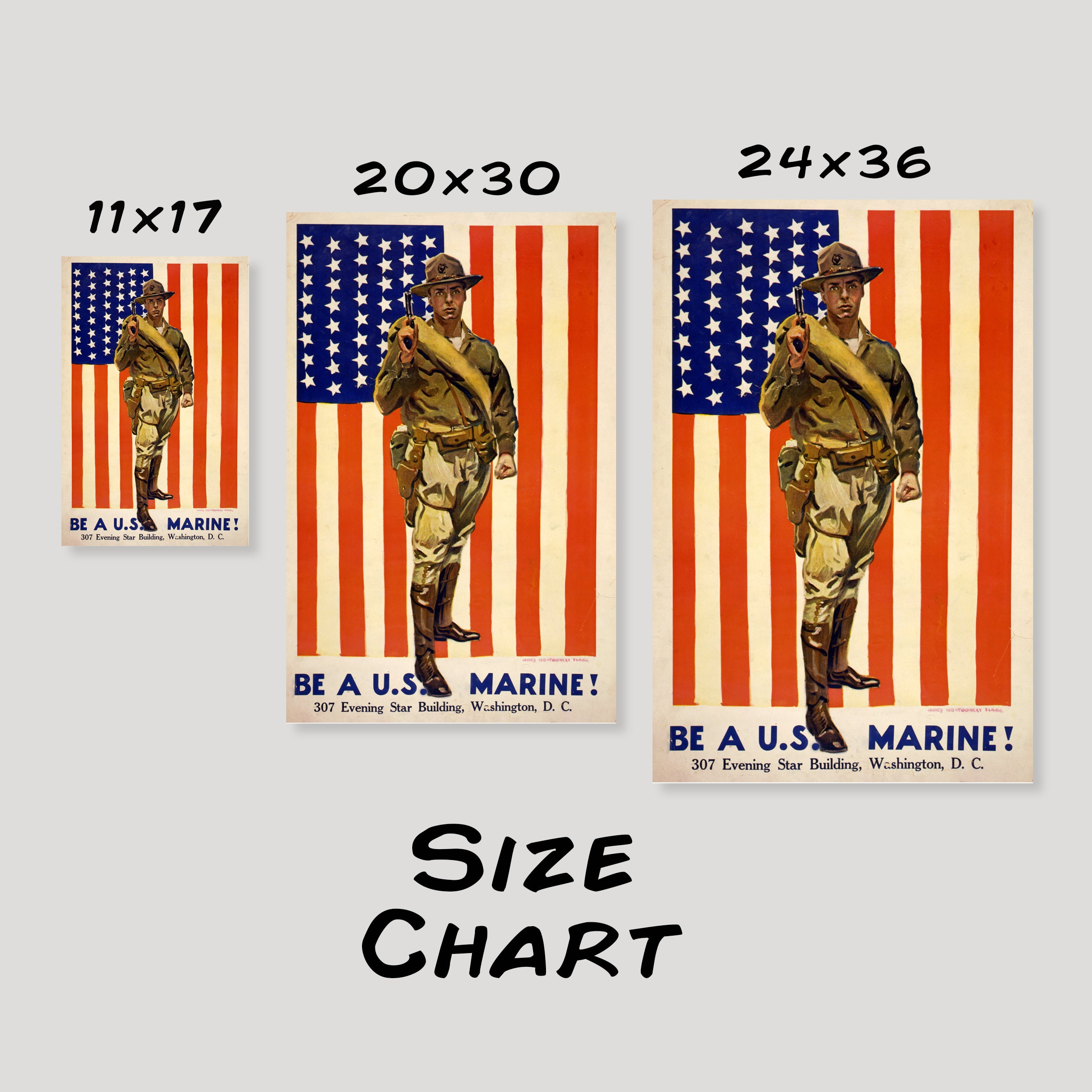 Vintage Marine Enlistment Poster WW1 - Etsy