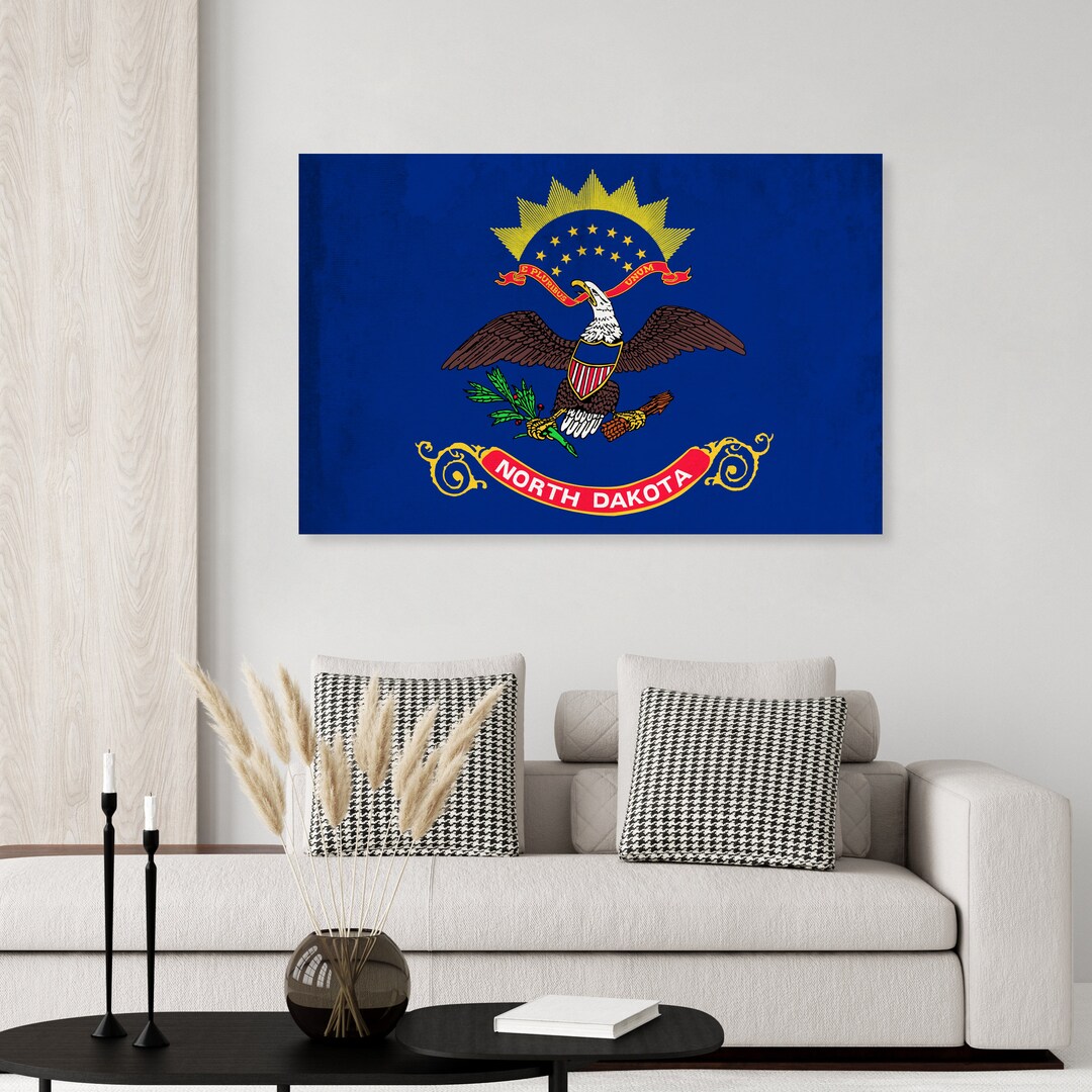 North Dakota State Flag Poster Print or Canvas Wrap - Etsy