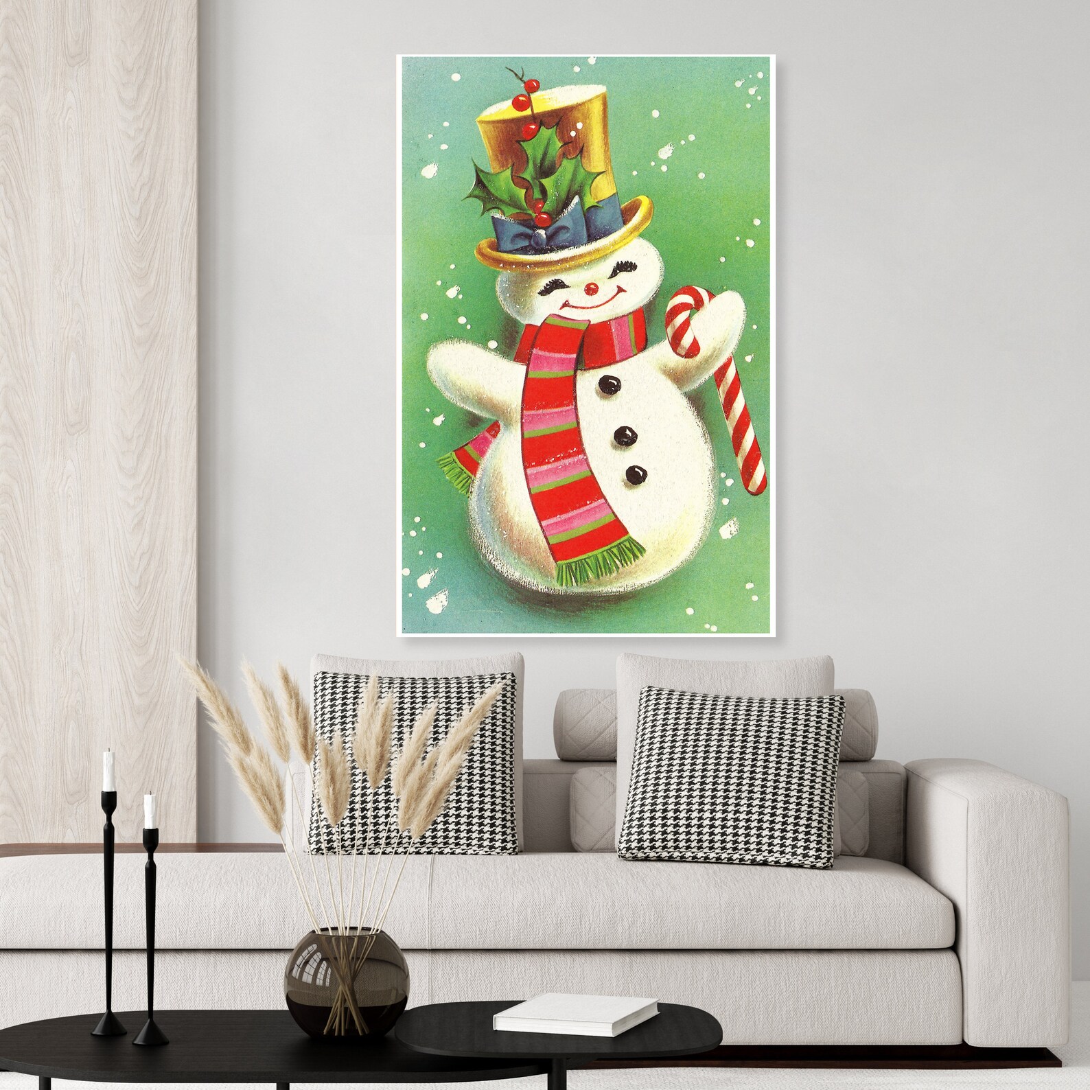 Vintage Christmas Snowman Poster - Etsy