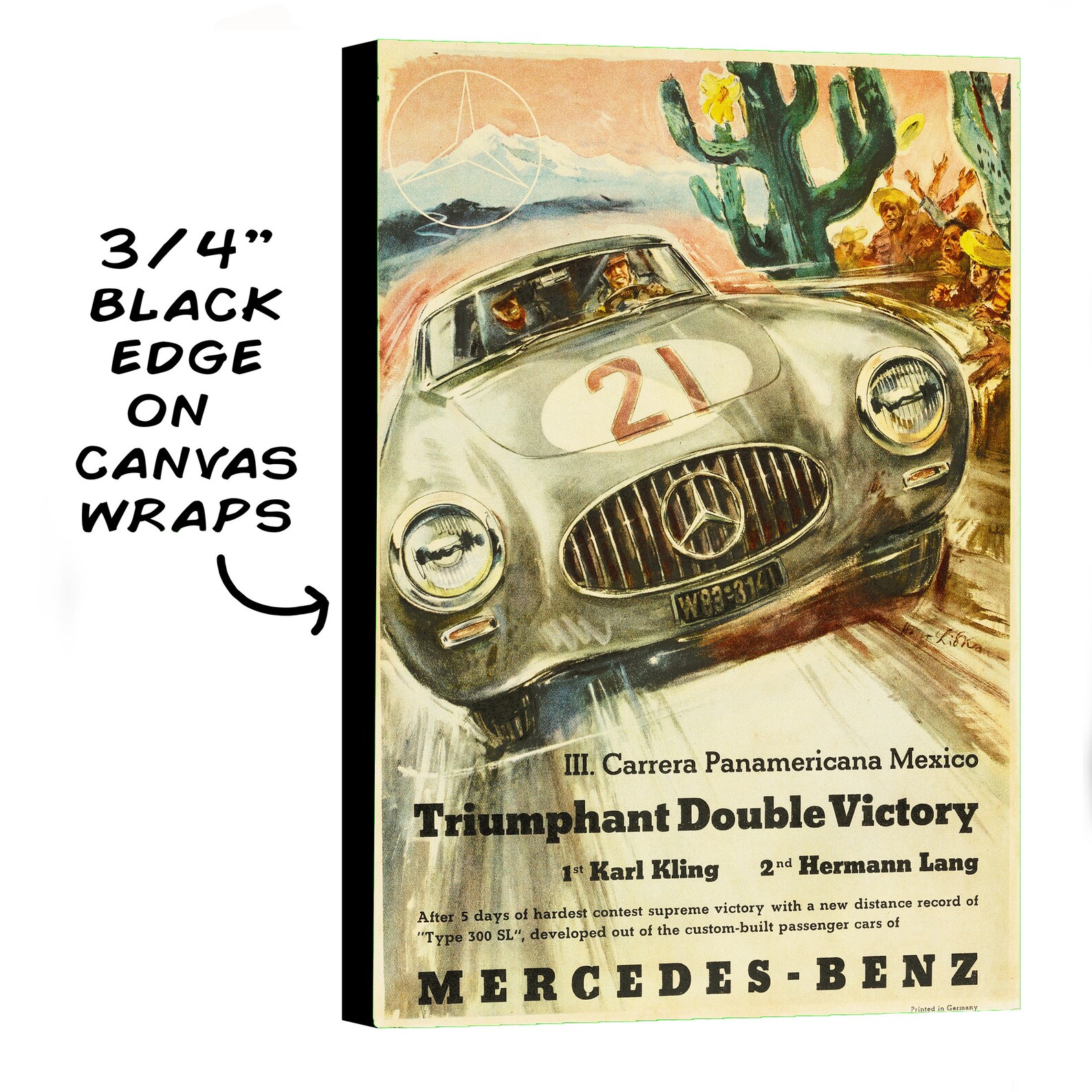 Mercedes-benz Race Car Promotional Poster | Etsy