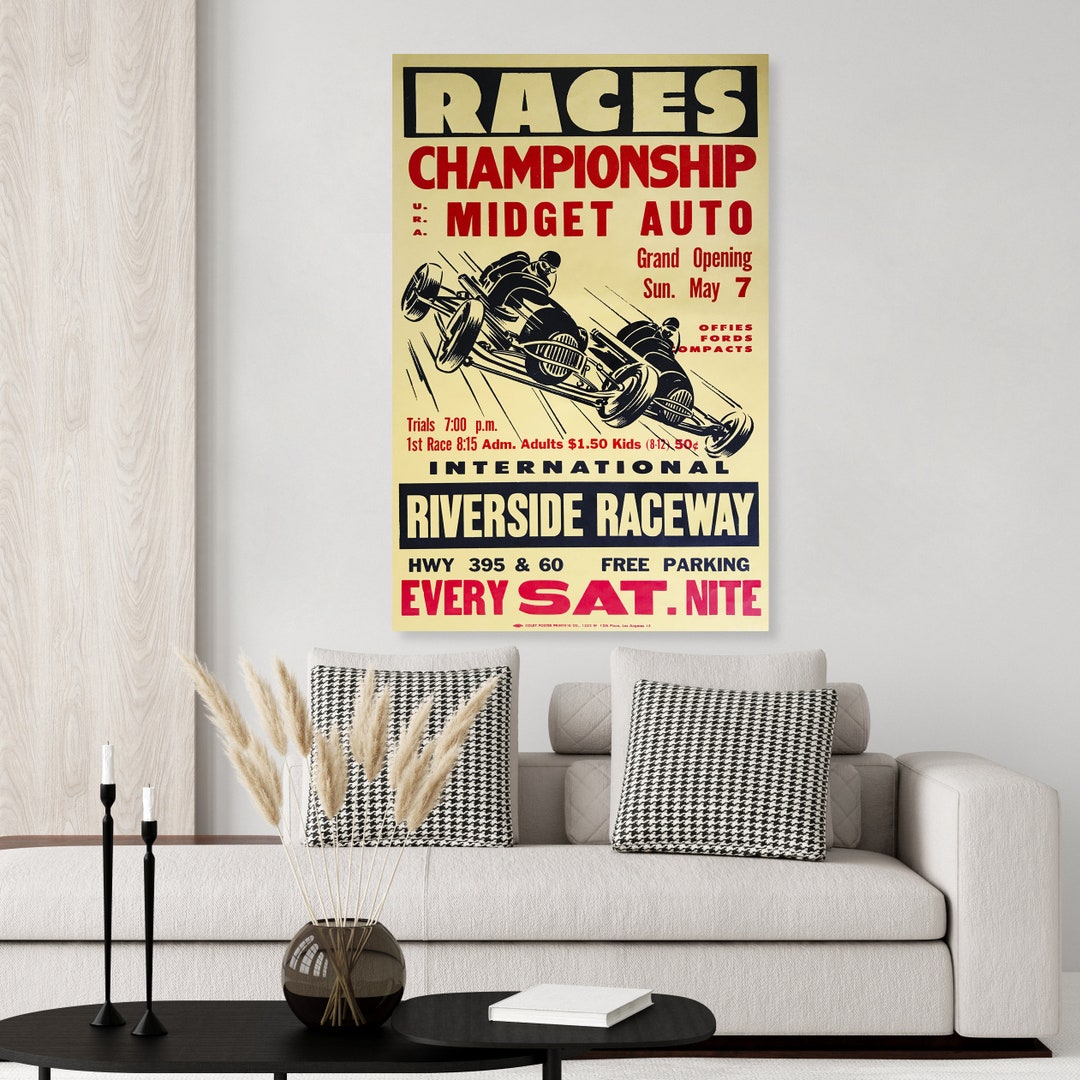 Midget Championship Races at Riverside Raceway in California Poster - Etsy