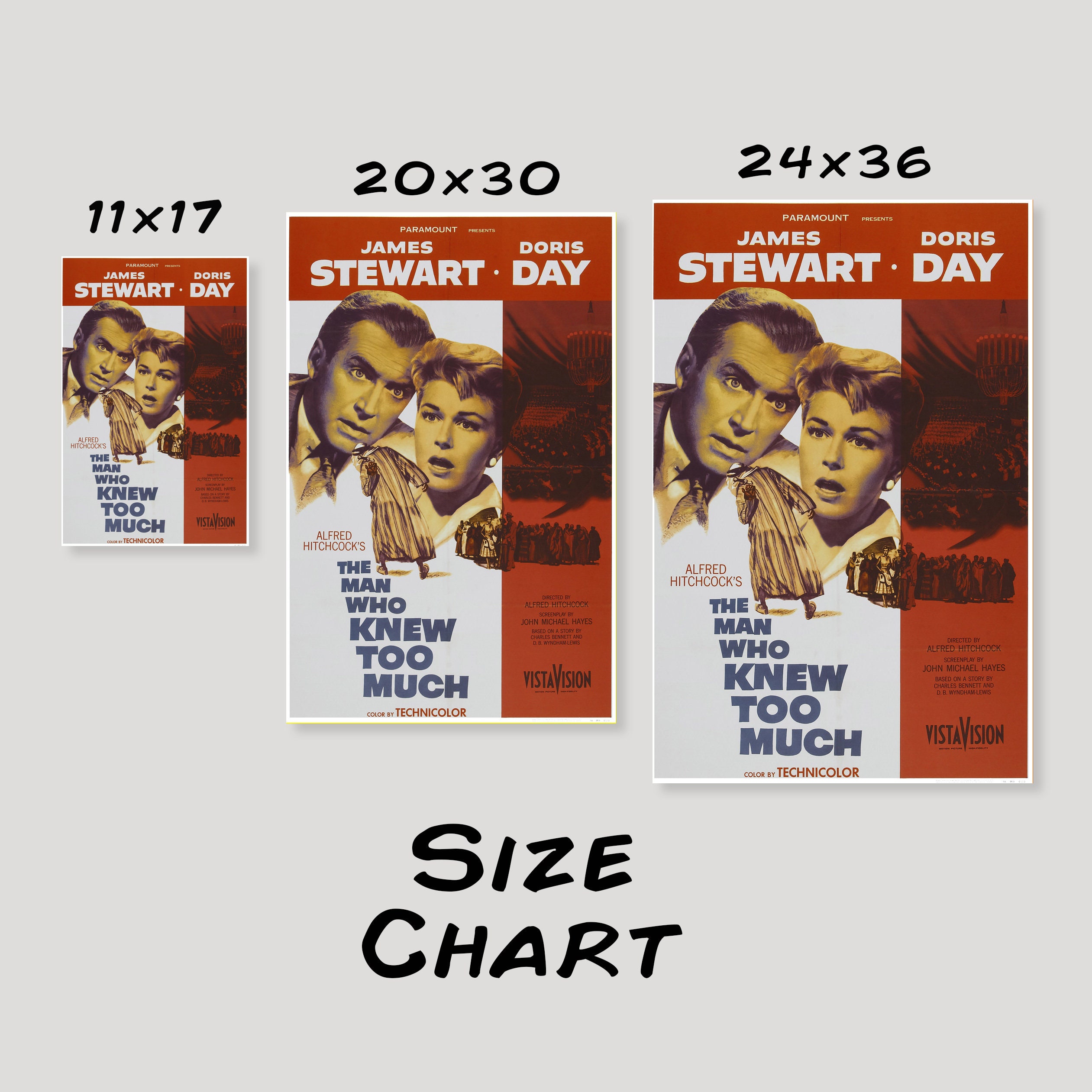 Alfred Hitchcock The Man Who Knew Too Much Movie Poster | Etsy