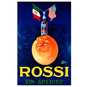 Vintage Rossi Vin Aperitif Liquor Ad - Etsy