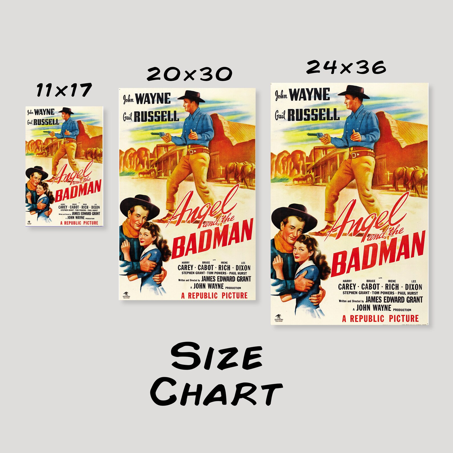 John Wayne Movie Poster Angel and the Badman - Etsy