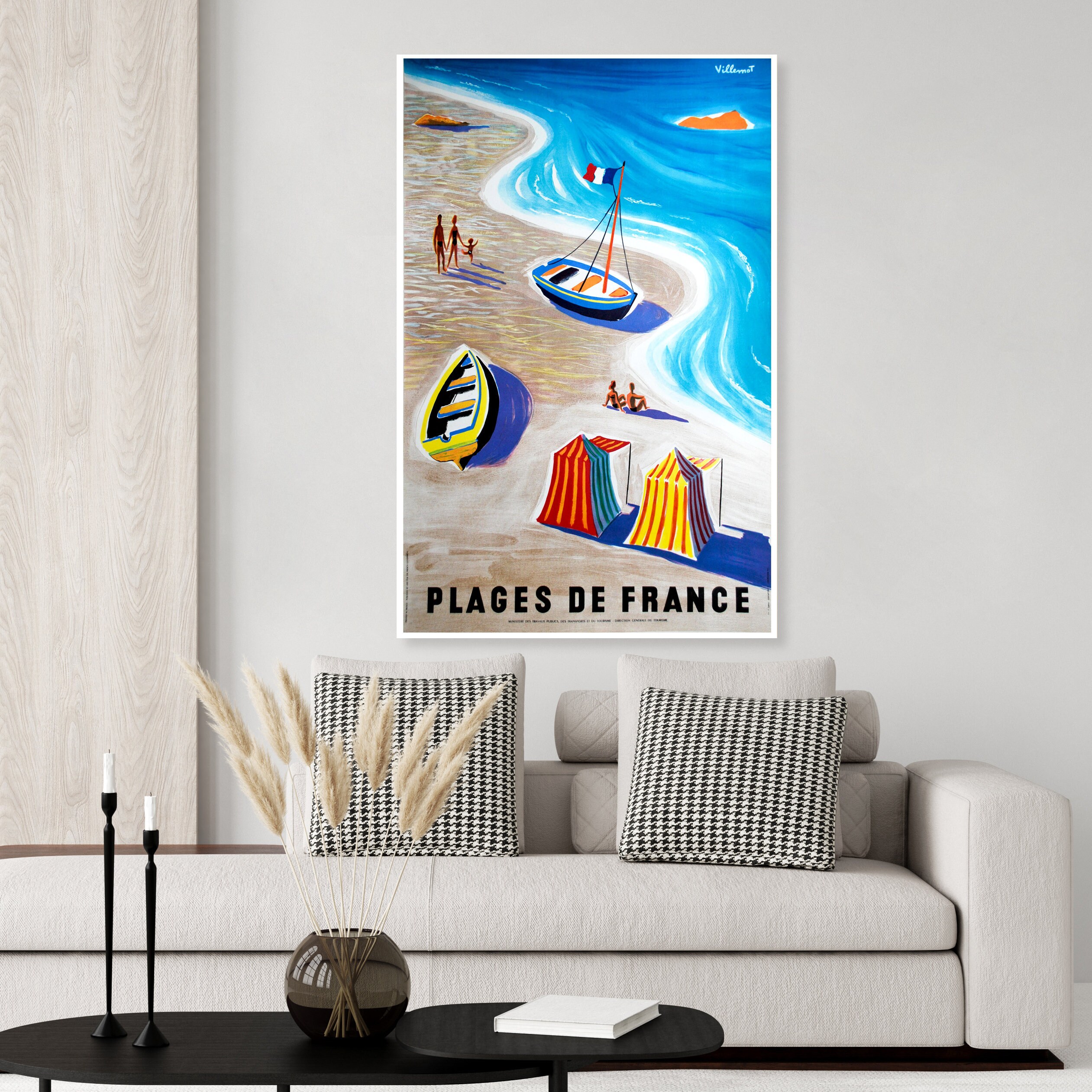 Beaches of France Vintage French Travel Poster plages De - Etsy