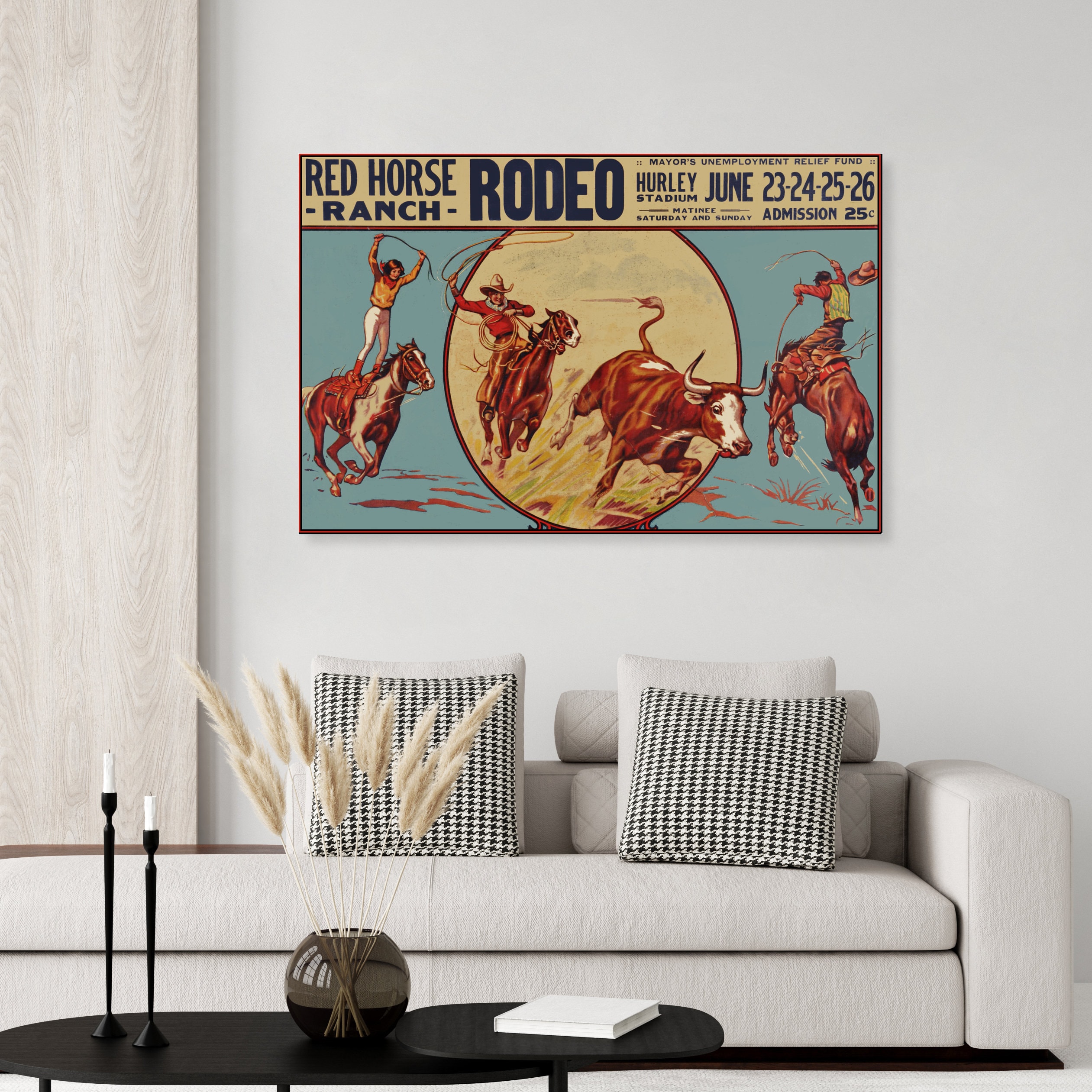 Vintage Rodeo Poster Red Horse Ranch - Etsy