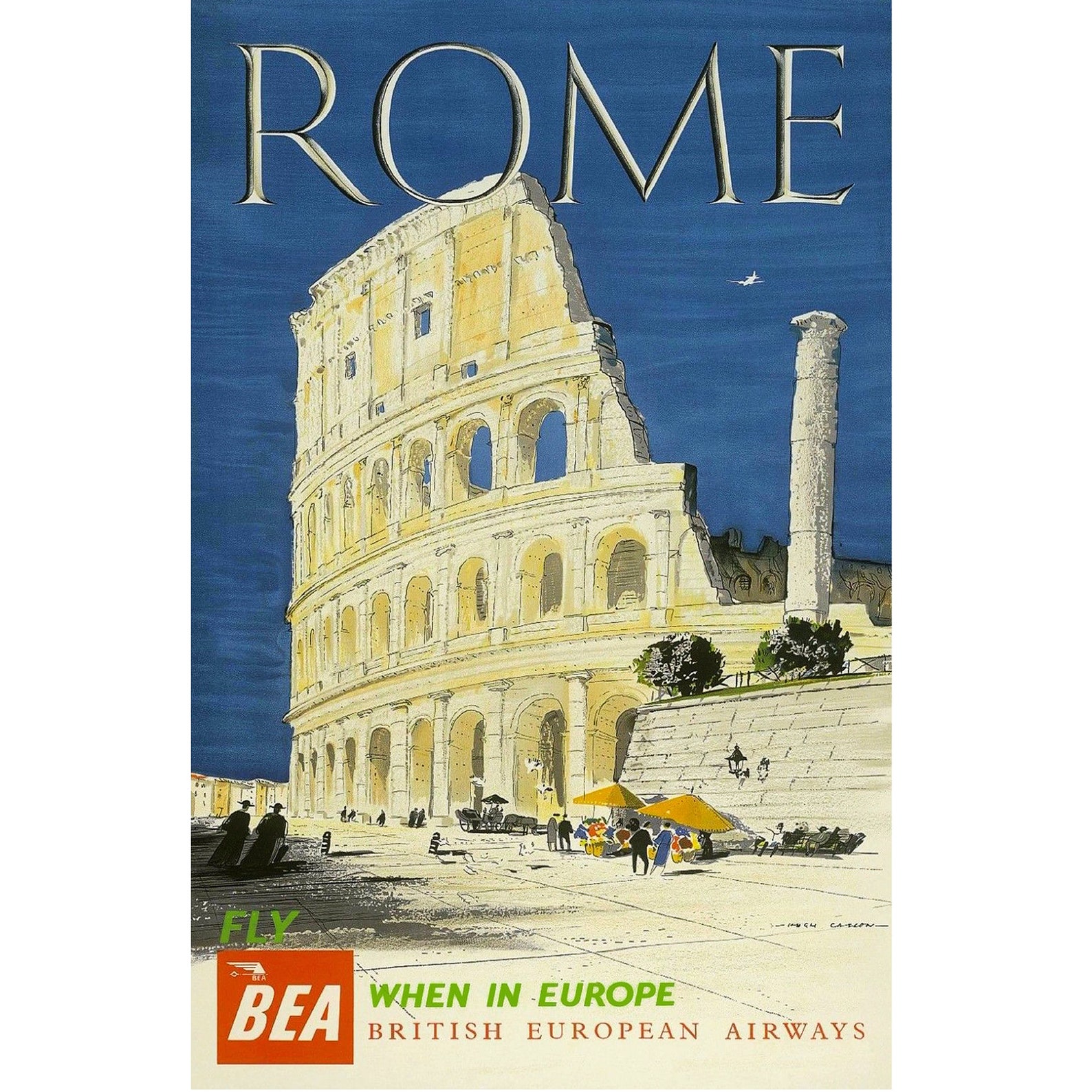 Vintage Rome Poster of the Coliseum | Etsy