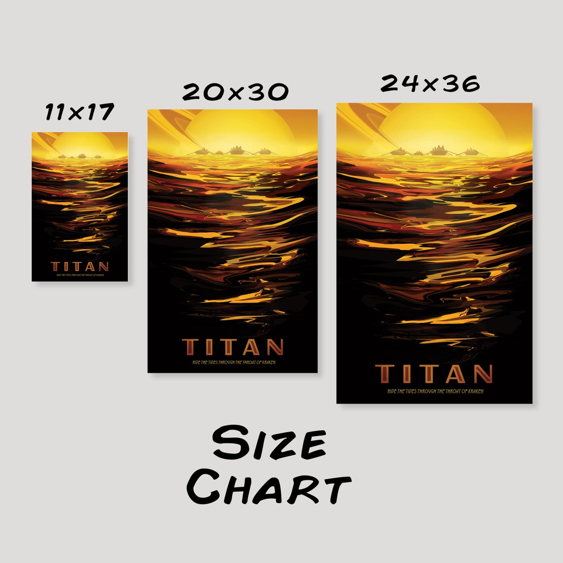 NASA Titan Travel Space Art Poster - Etsy