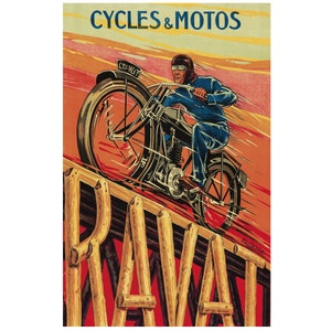 Ravat French Vintage Motorcycle Poster - Etsy