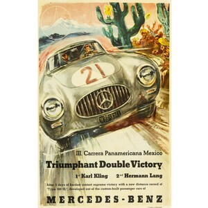 Mercedes-benz Race Car Promotional Poster - Etsy
