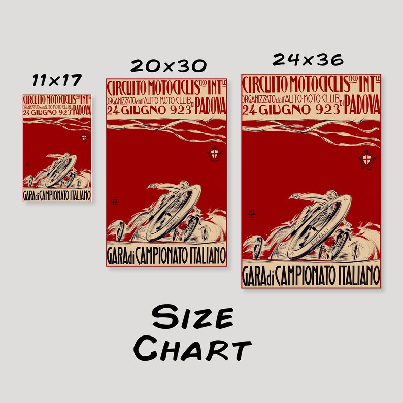 1920's Italian Motorcycle Race Vintage Poster | Etsy