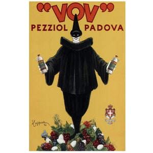 Vintage VOV Pezziol Padova Italian Alcohol Drink Poster - Etsy