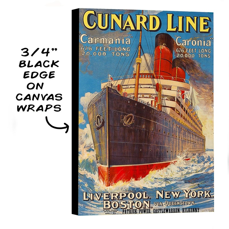 Cunard Line Art Deco Steam Ship Vintage Poster | Etsy