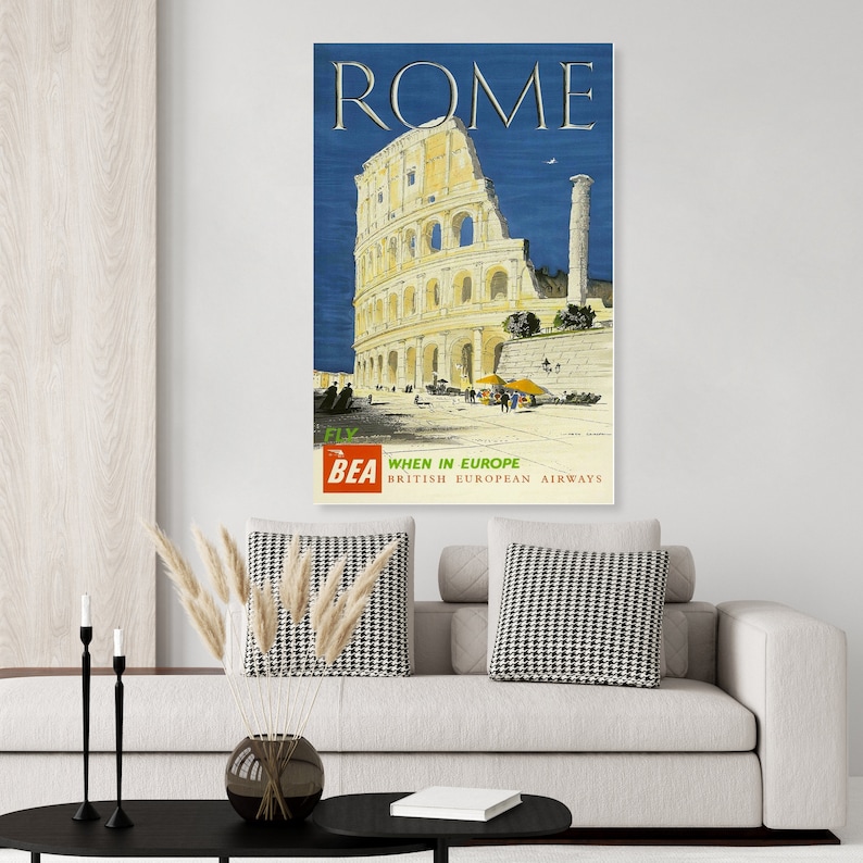 Vintage Rome Poster of the Coliseum - Etsy