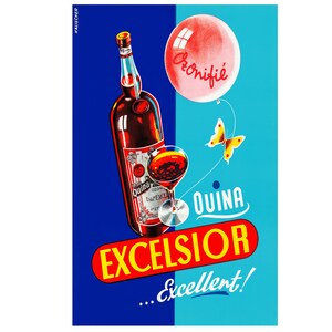 Quina Excelsior Alcohol Vintage Poster - Etsy