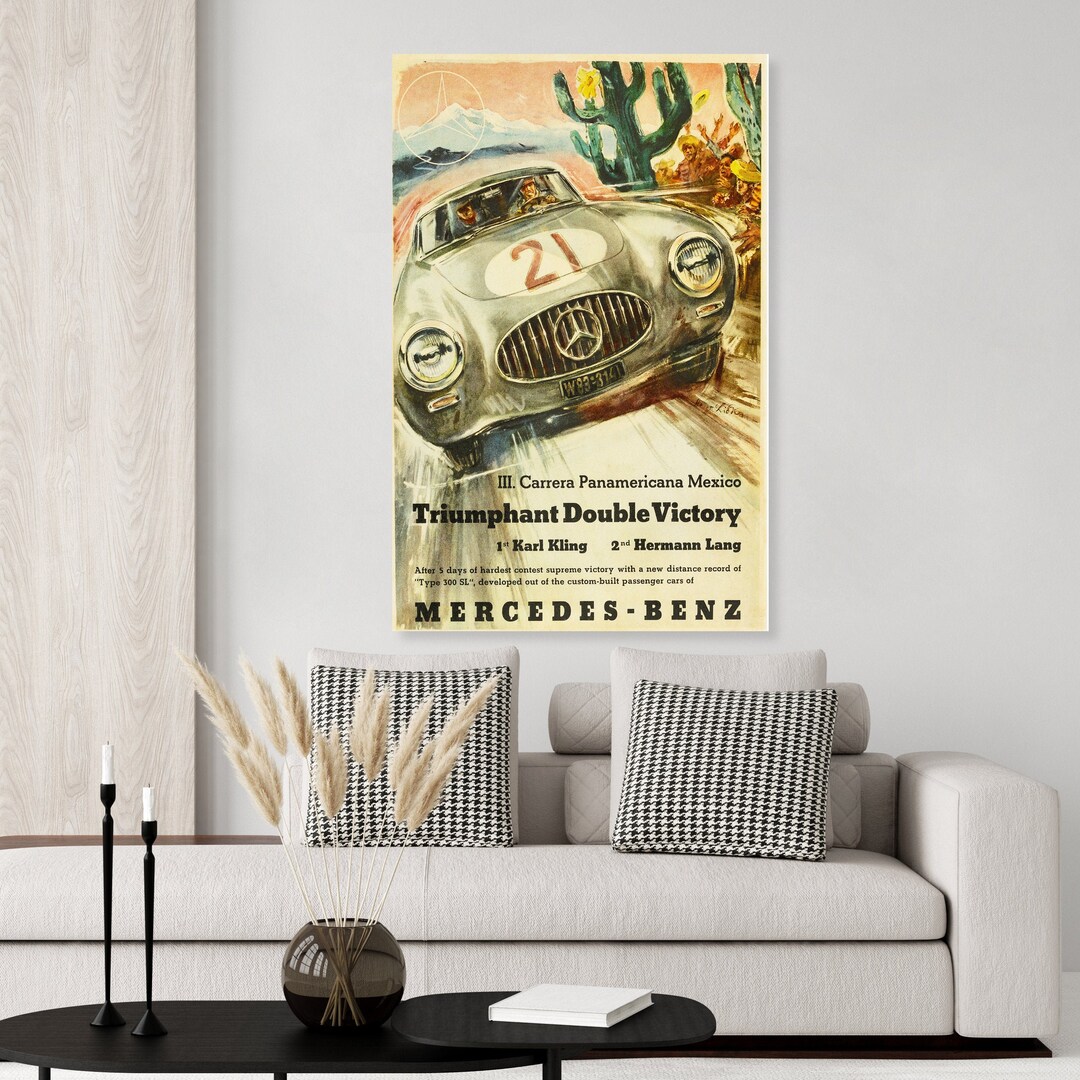 Mercedes-benz Race Car Promotional Poster - Etsy