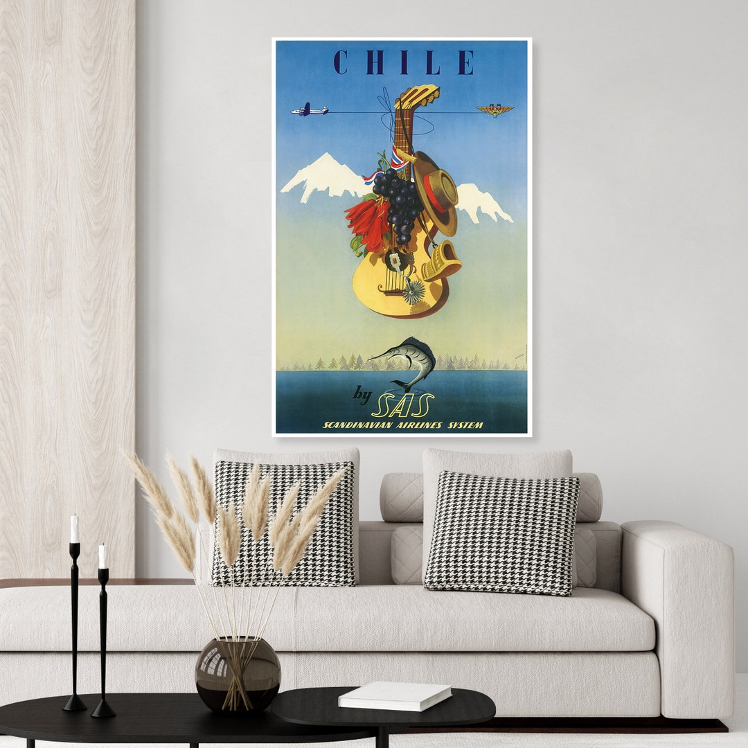 Vintage Chile Travel Poster - Etsy