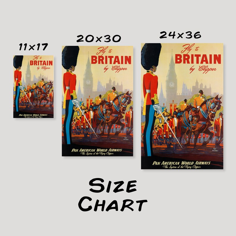 London England Pan Am Vintage Travel Poster - Etsy