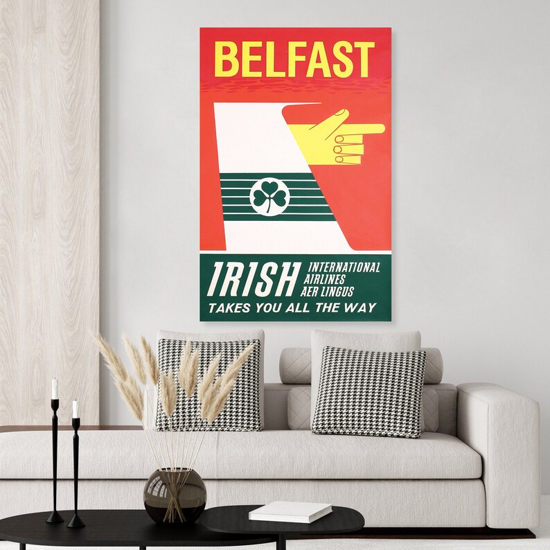 Belfast Ireland Vintage Travel Poster - Etsy