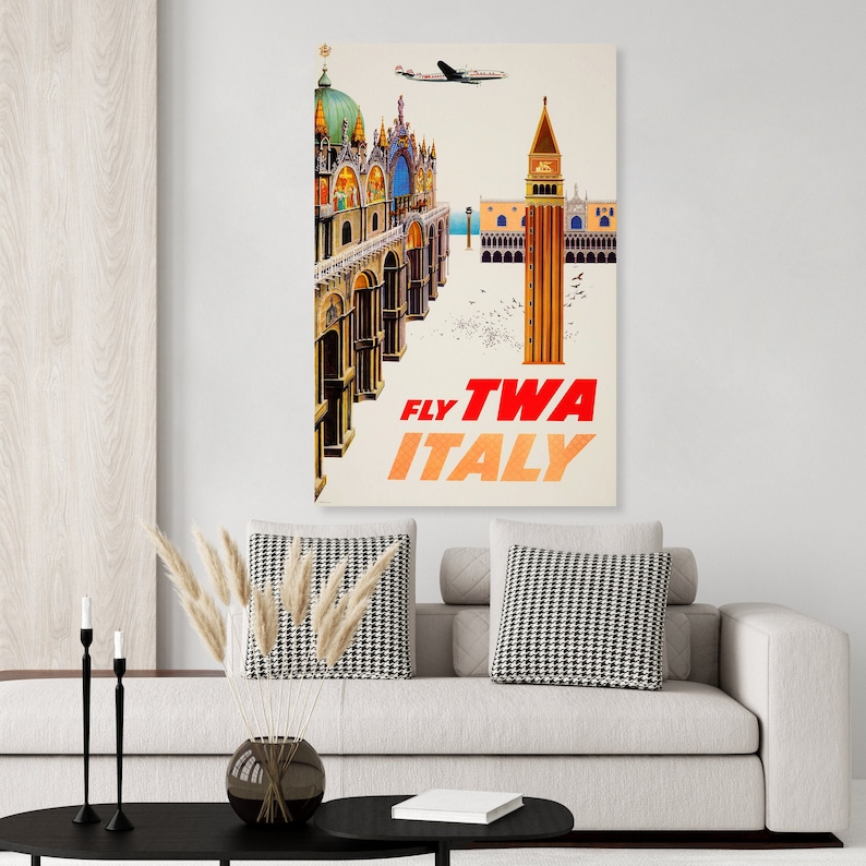 Vintage Italy TWA Poster - Etsy