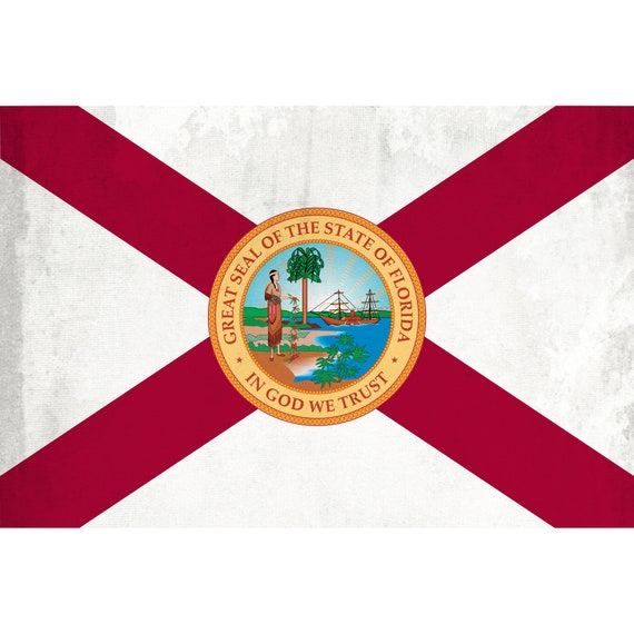 Florida State Flag Florida State Flag Silver Bar (Colorized) 1 Troy