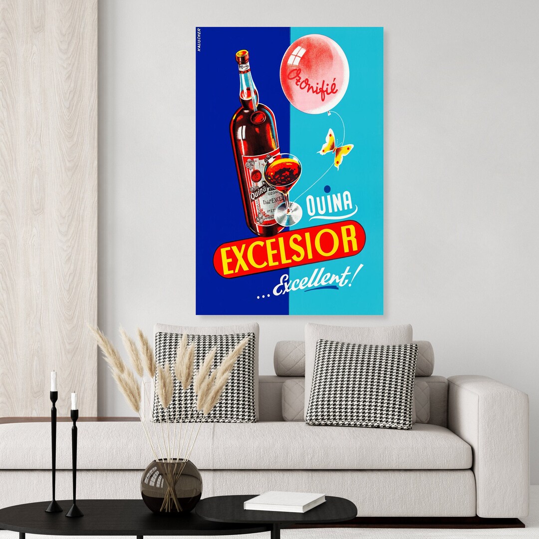 Quina Excelsior Alcohol Vintage Poster - Etsy