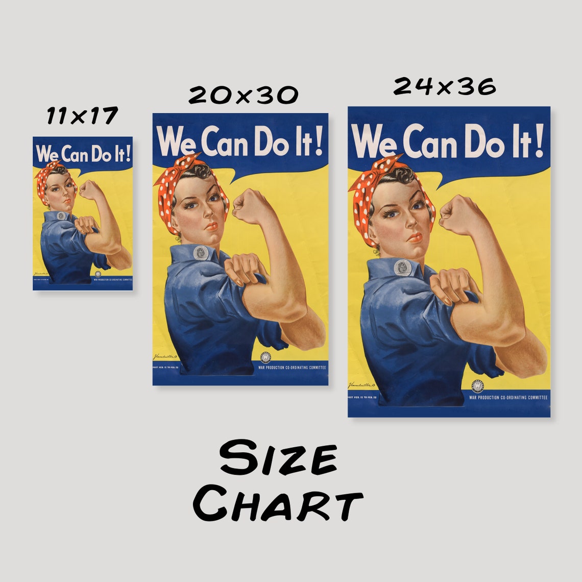 Rosie The Riveter We Can Do It Vintage WWII Poster | Etsy