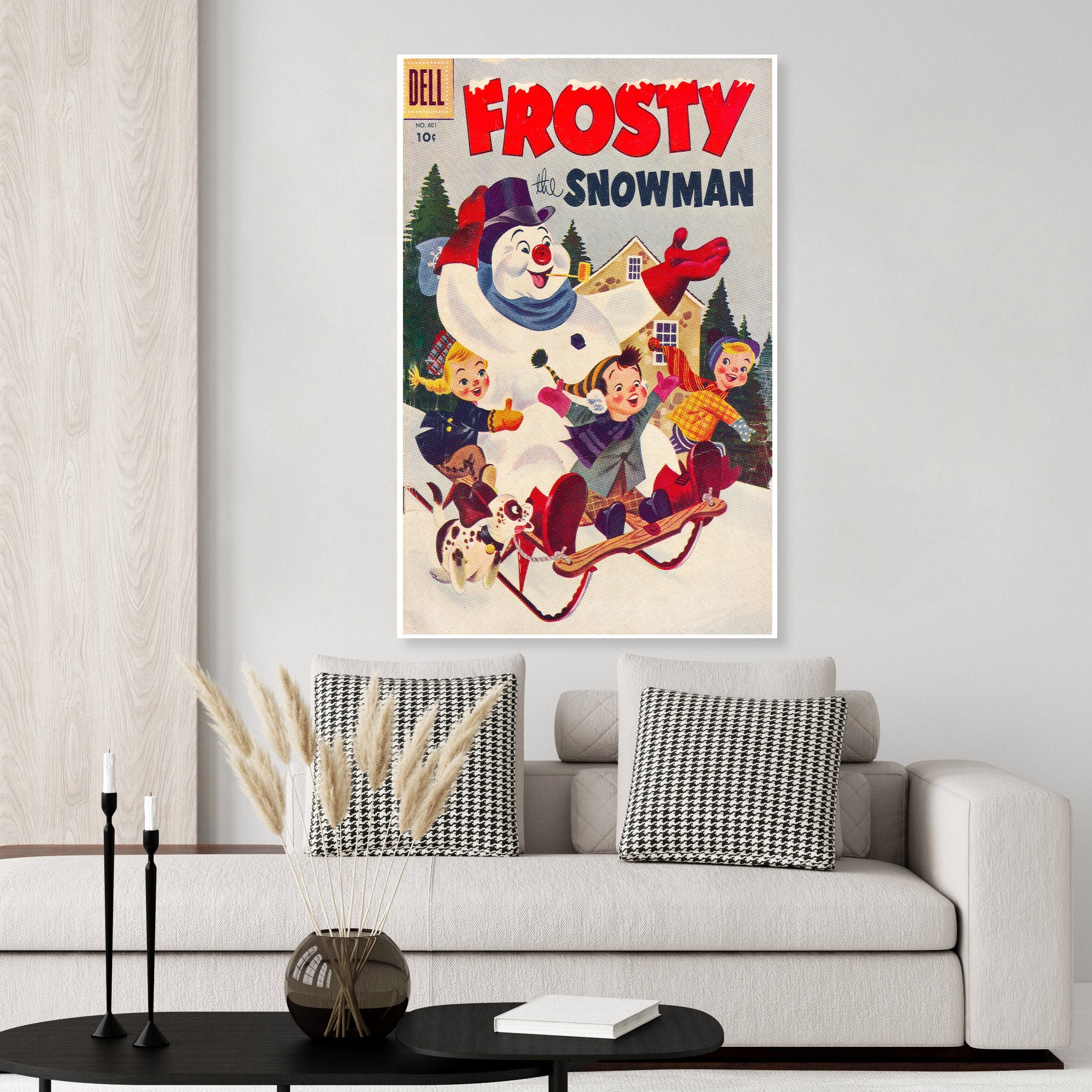 Frosty the Snowman Sledding With Children 1950's Comic Art Vintage ...