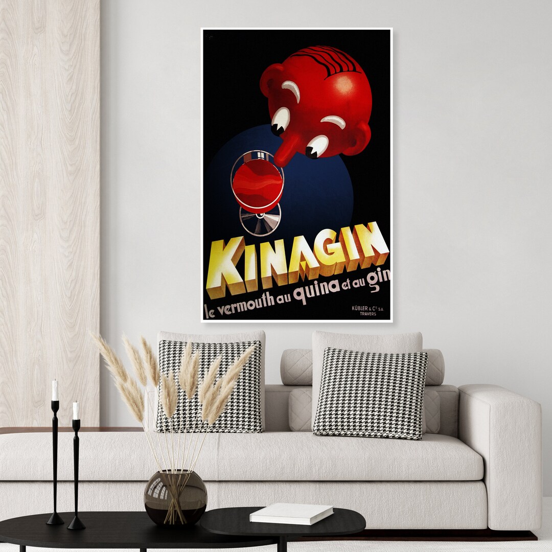 Vintage Art Deco Alcohol Poster Kinagin - Etsy UK