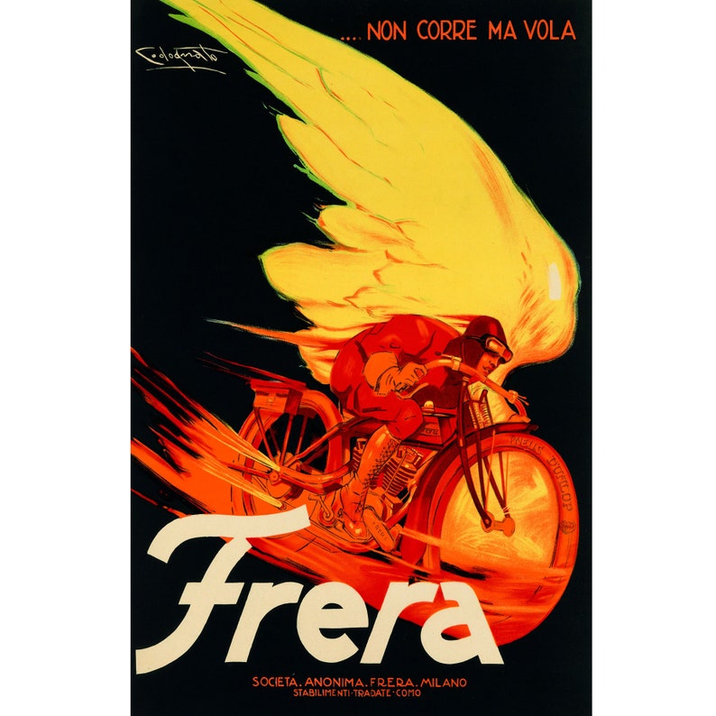 Frera Italian Vintage Motorcycle Poster - Etsy