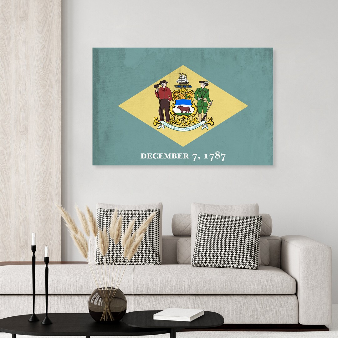 Delaware State Flag Print or Canvas Wrap - Etsy