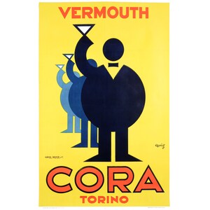 Cora Vermouth Vintage Alcohol Poster From Torino Italy - Etsy