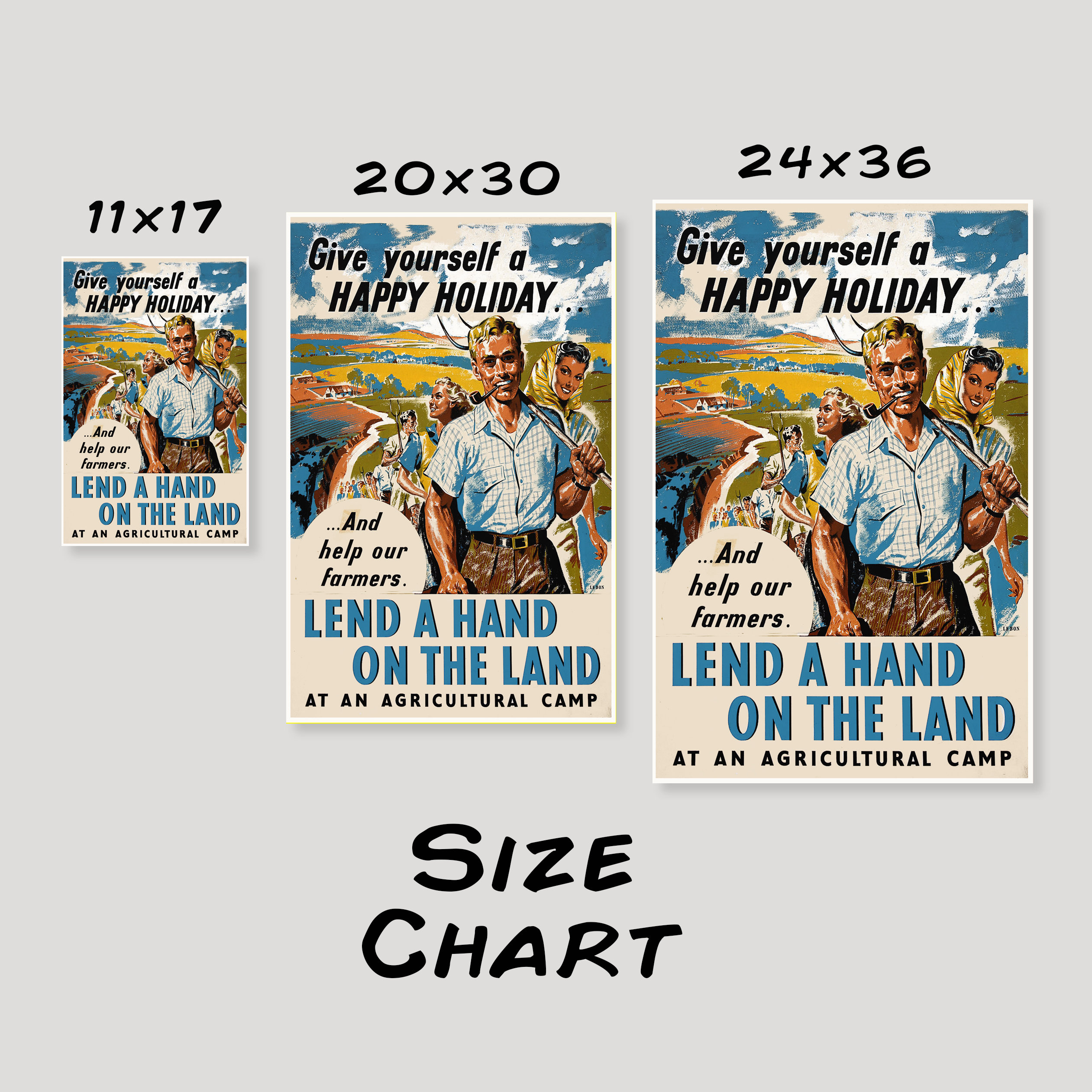 Lend a Hand on the Land Vintage WWII Propaganda Poster | Etsy
