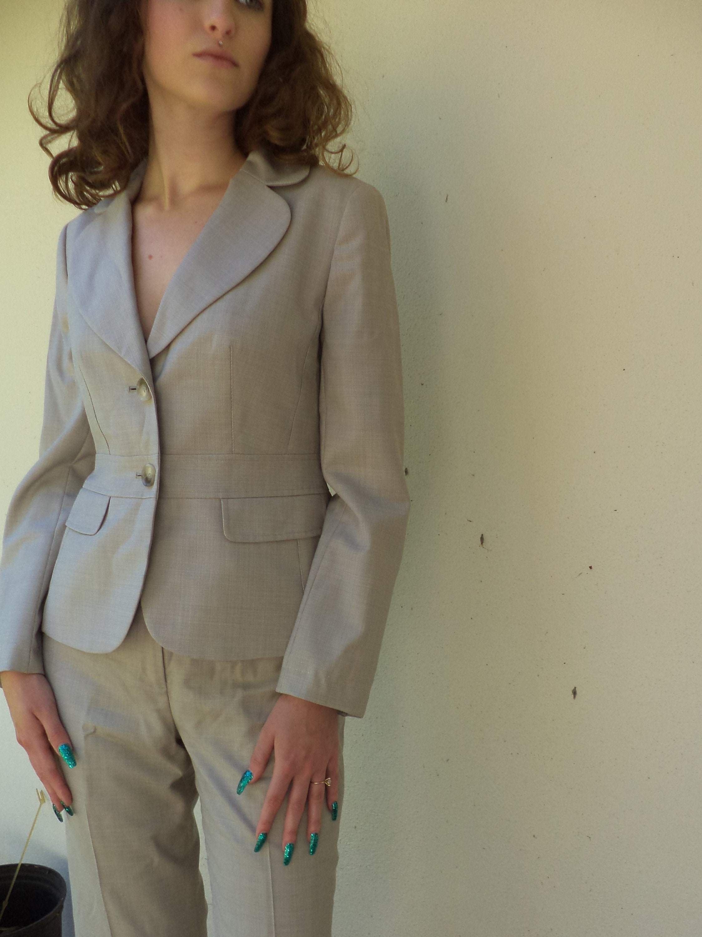 Ann Taylor Lightweight Muted Grey Plaid Suit, Small - Etsy UK