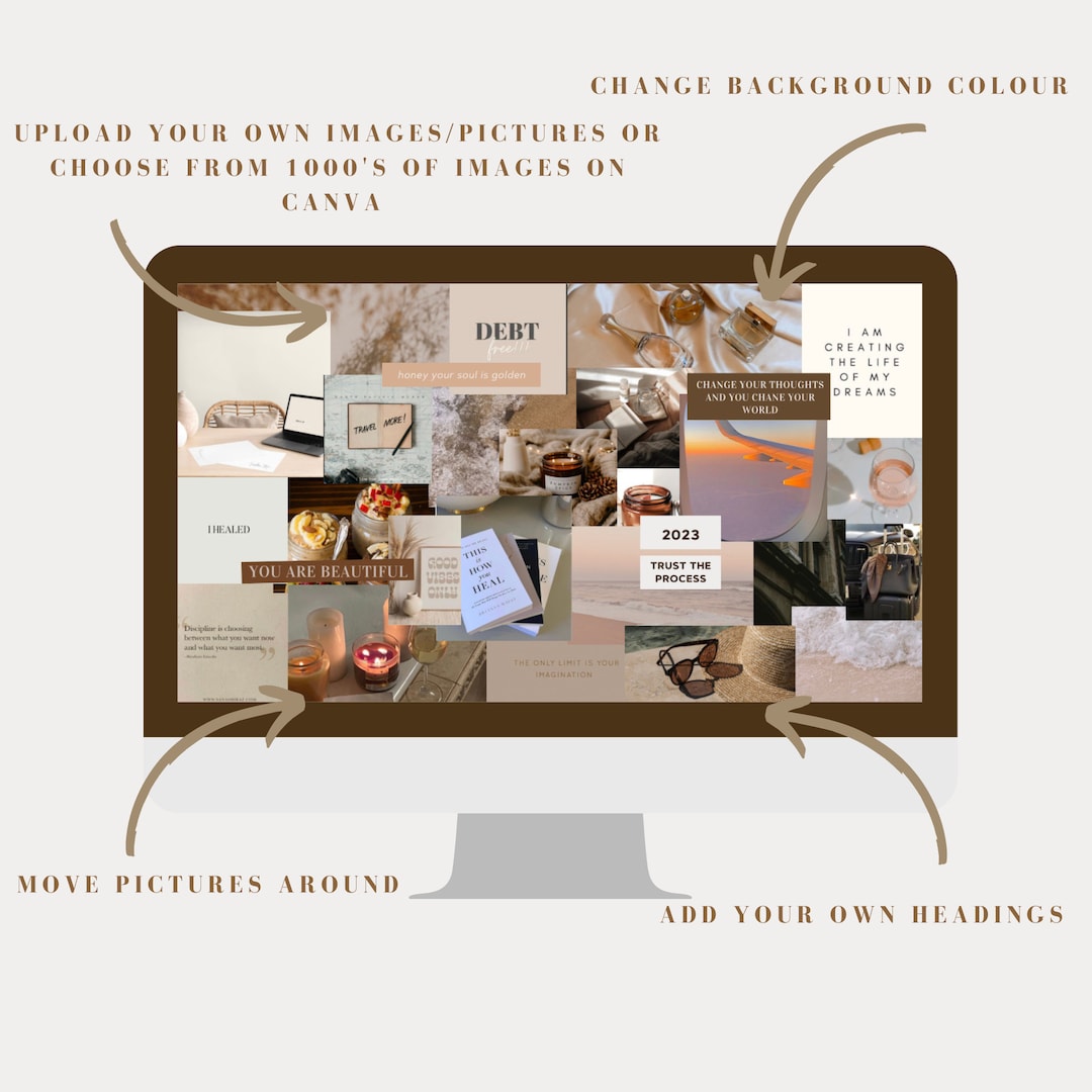 Digital Vision Board Template & Planner, Printable, Mobile Version ...