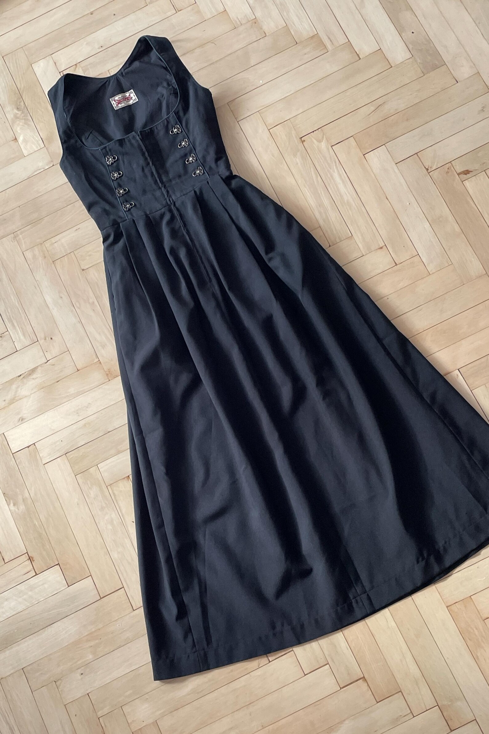 Vintage Black Sleeveless Dress Austrian Maxi Dress Gothic Dress Retro ...