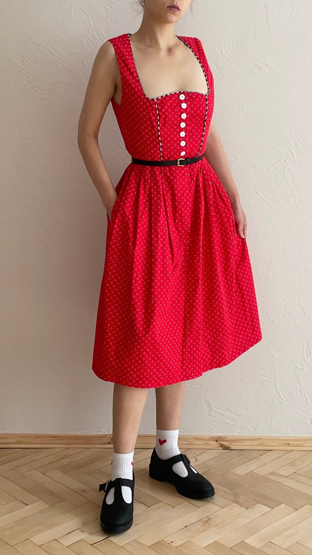 Vintage Dirndl Austrian Bavarian Tirol Sleeveless Dress Retro Style - Etsy