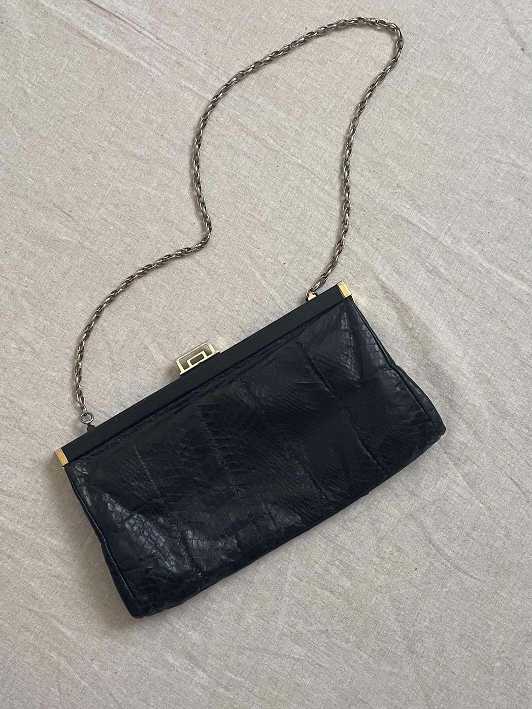 Vintage 1970s Jane Shilton Snake Skin Leather Bag | Retro Style Clutch ...