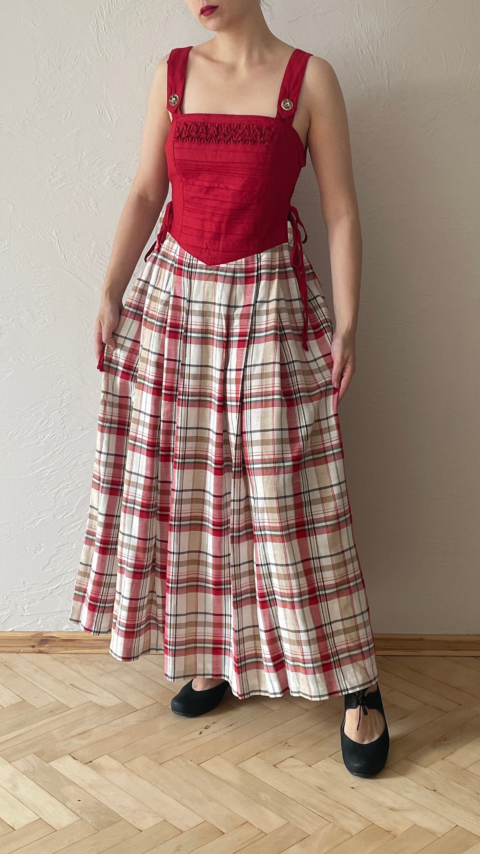 Vintage Dirndl Austrian Traditional Dress Bavarian Tirol Sleeveless ...