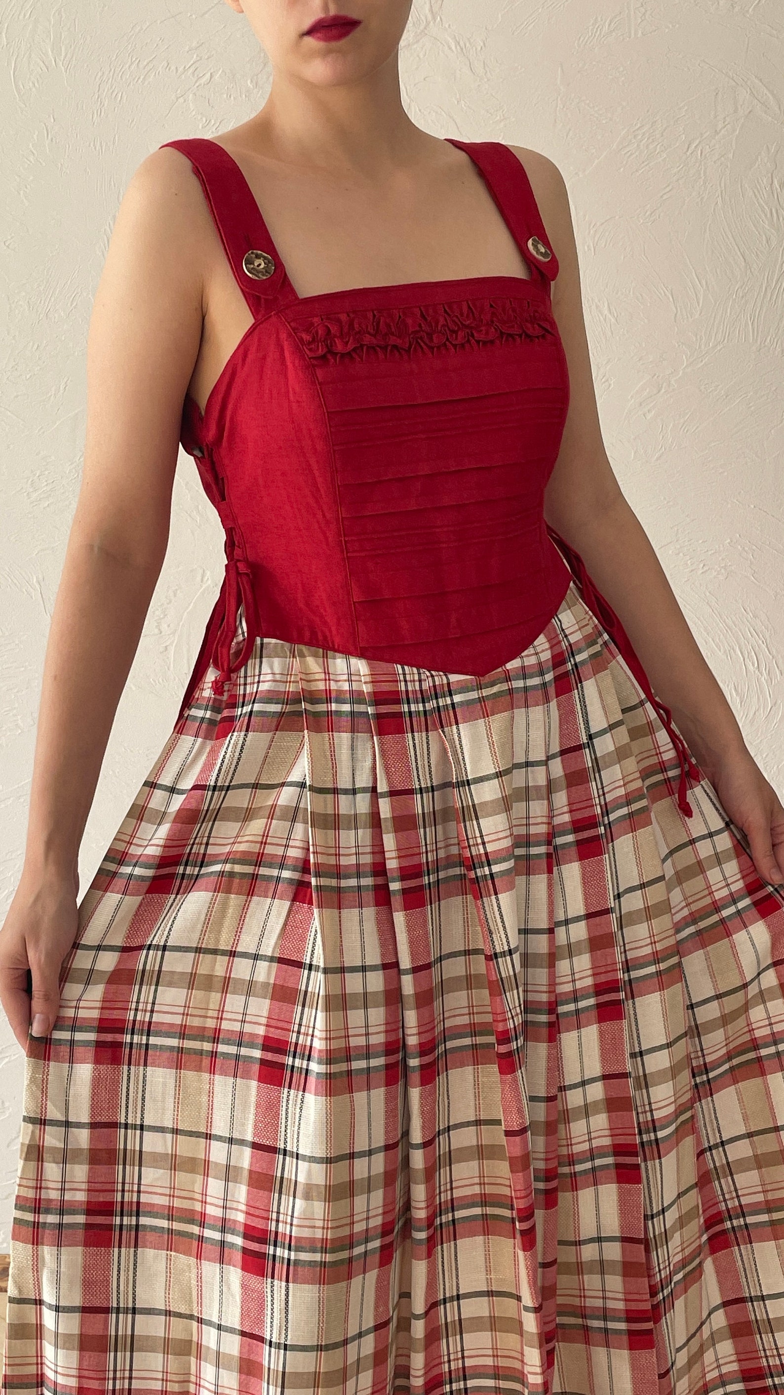 Vintage Dirndl Austrian Traditional Dress Bavarian Tirol Sleeveless ...