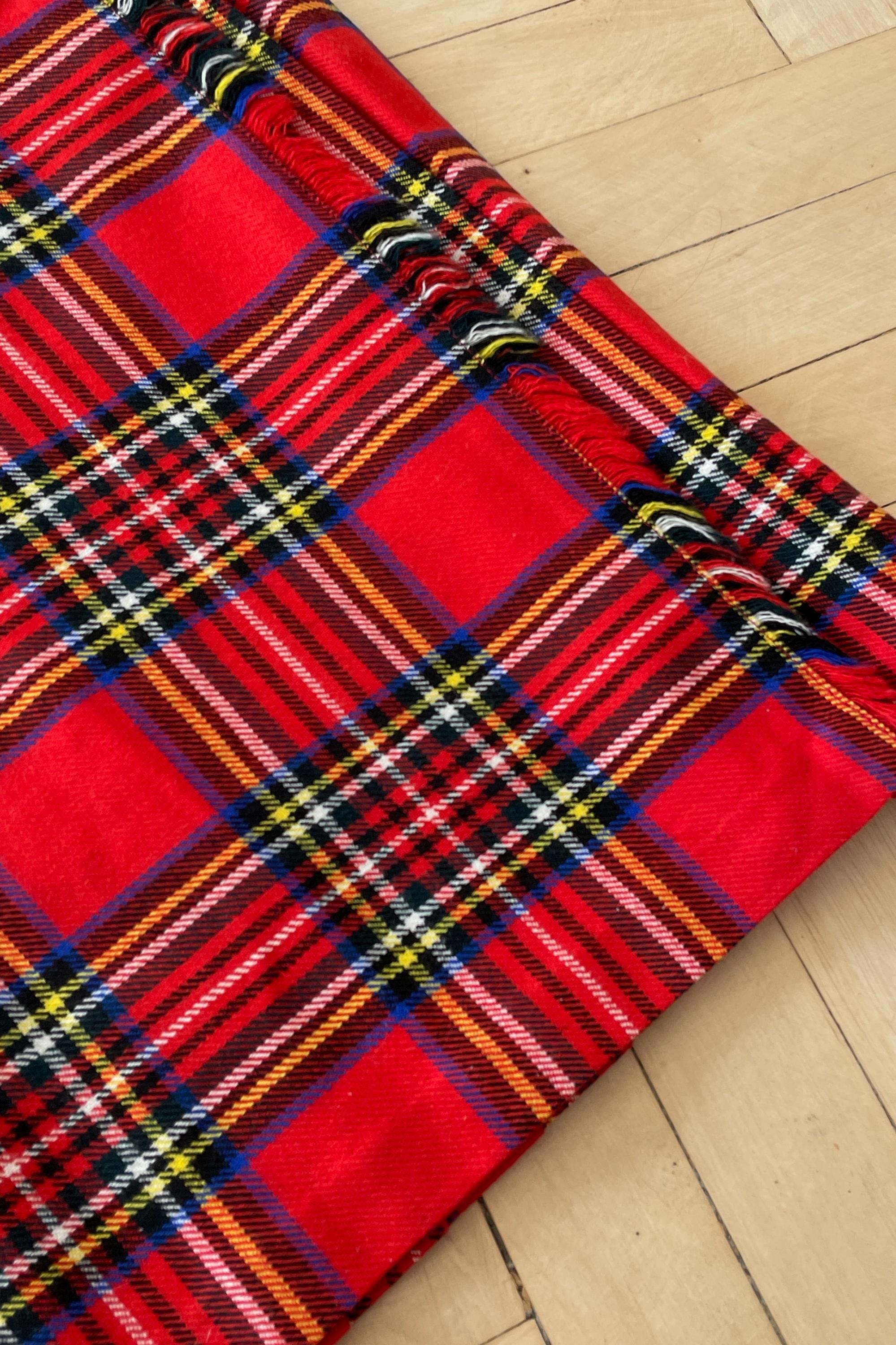 Vintage Scottish Tartan Skirt | Woollen Midi Checkered Skirt ...