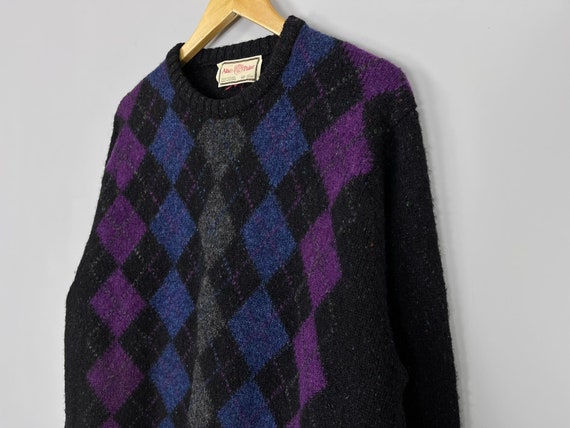 Rare Vintage 80' ALAN PAINE Grandpa Wool Sweater Mult… - Gem