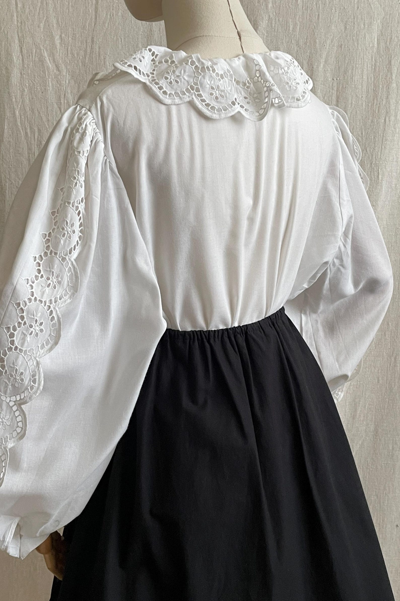 Vintage Austrian Blouse With Puff Sleeves and Elegant Lace Details ...