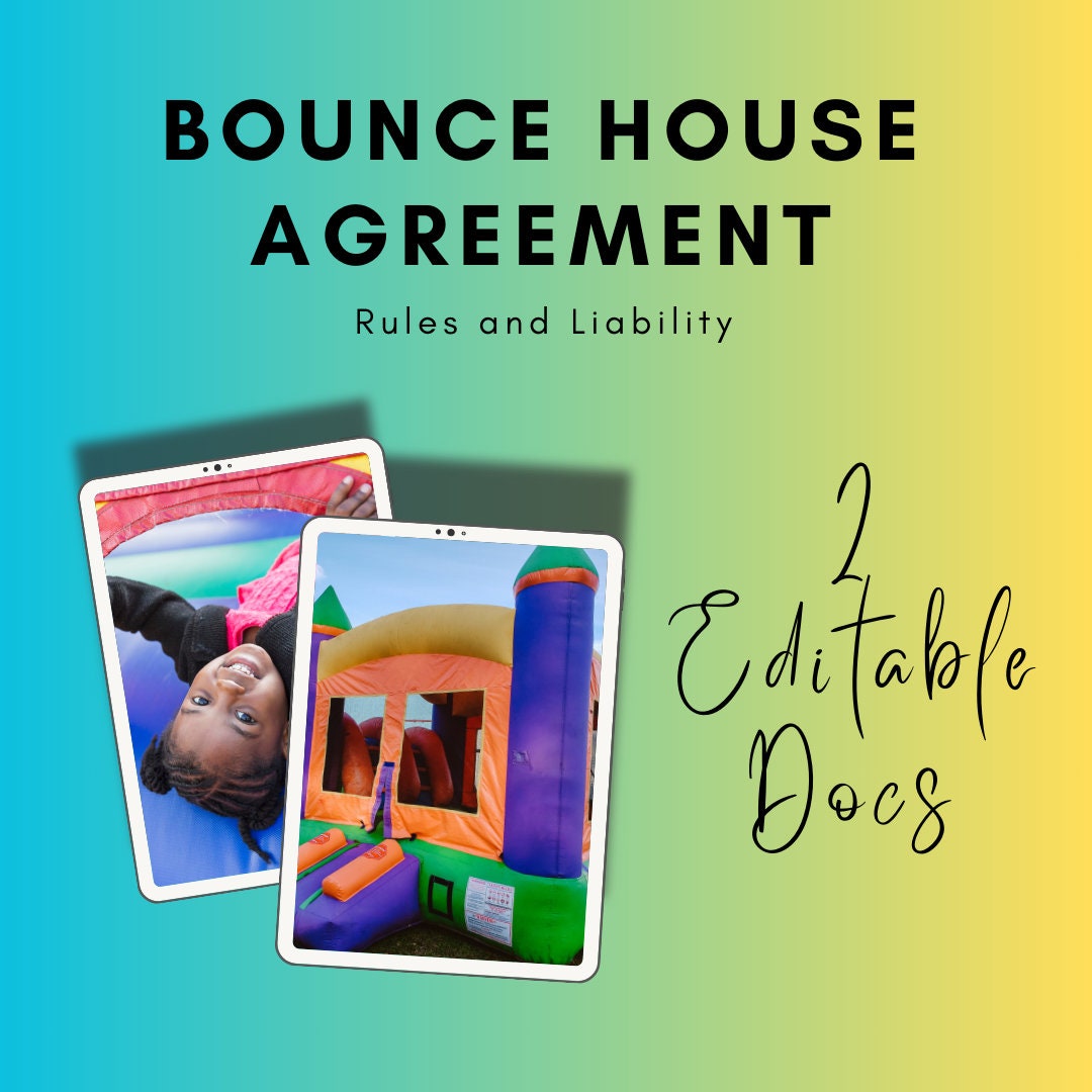 Bounce House Rules, Bounce House Rental Agreement, Party Equipment ...