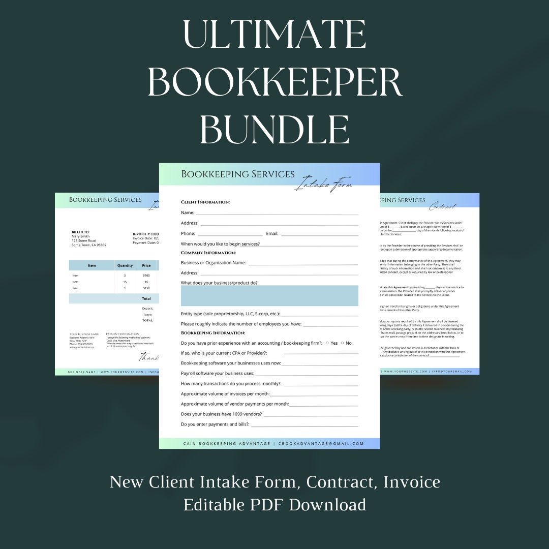 Bookkeeping Business, New Client, Bookkeeping Contract, Invoice ...