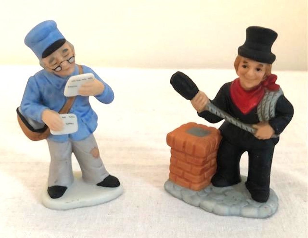 Vintage Lefton China Mailman and Chimney Sweep 07778 Sylvester Sweeney ...