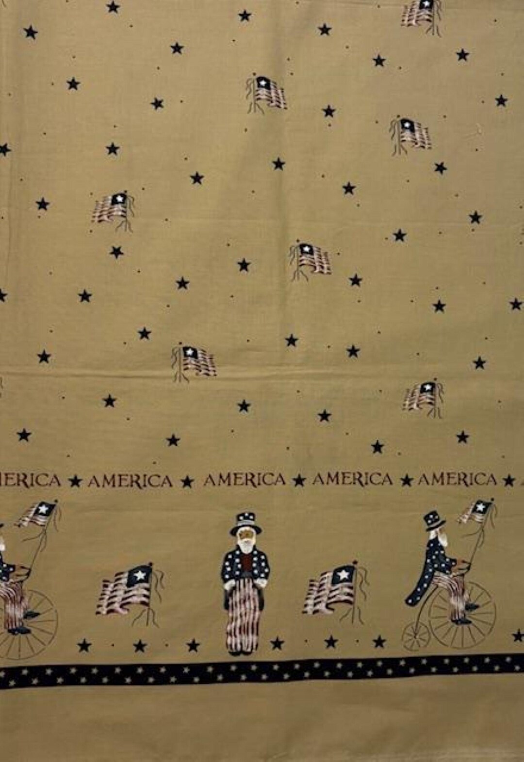 Vintage Uncle Sam Border Fabric: #7177, Past and Present, Daisy Kingdom ...