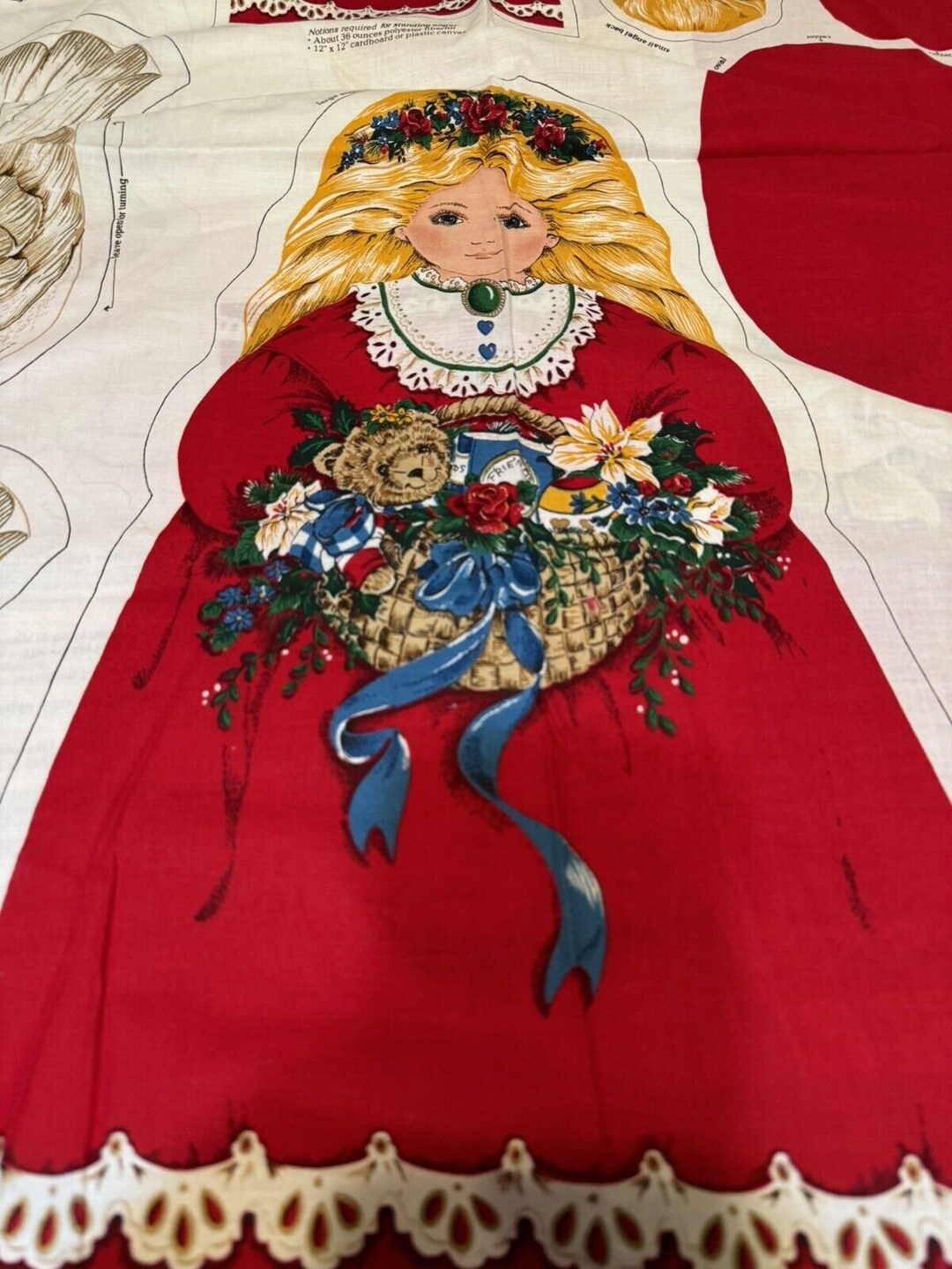 Cut & Sew Vintage Cranston Christmas Angel Fabric Panel - Etsy