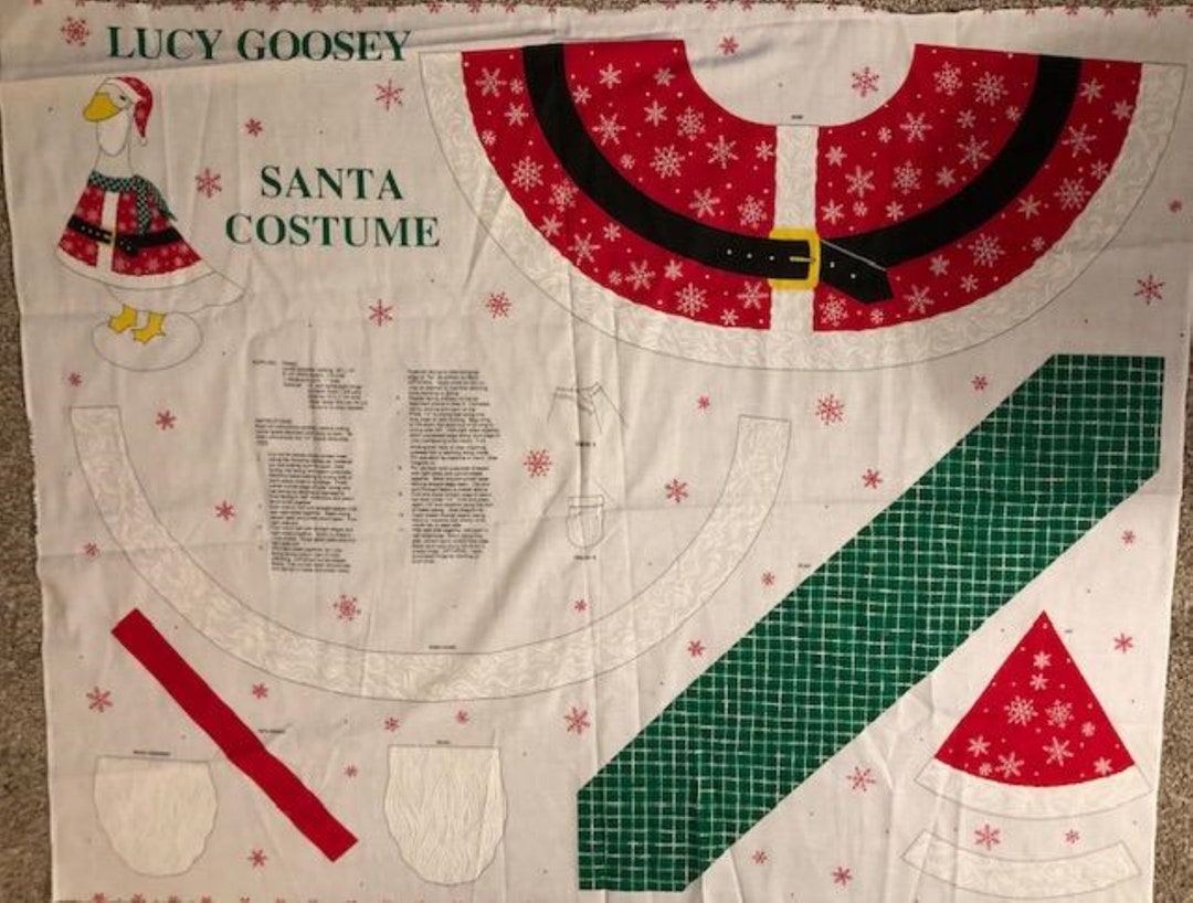 Cut & Sew Vintage Lucy Goosey Santa Costume Fabric Panel - Etsy