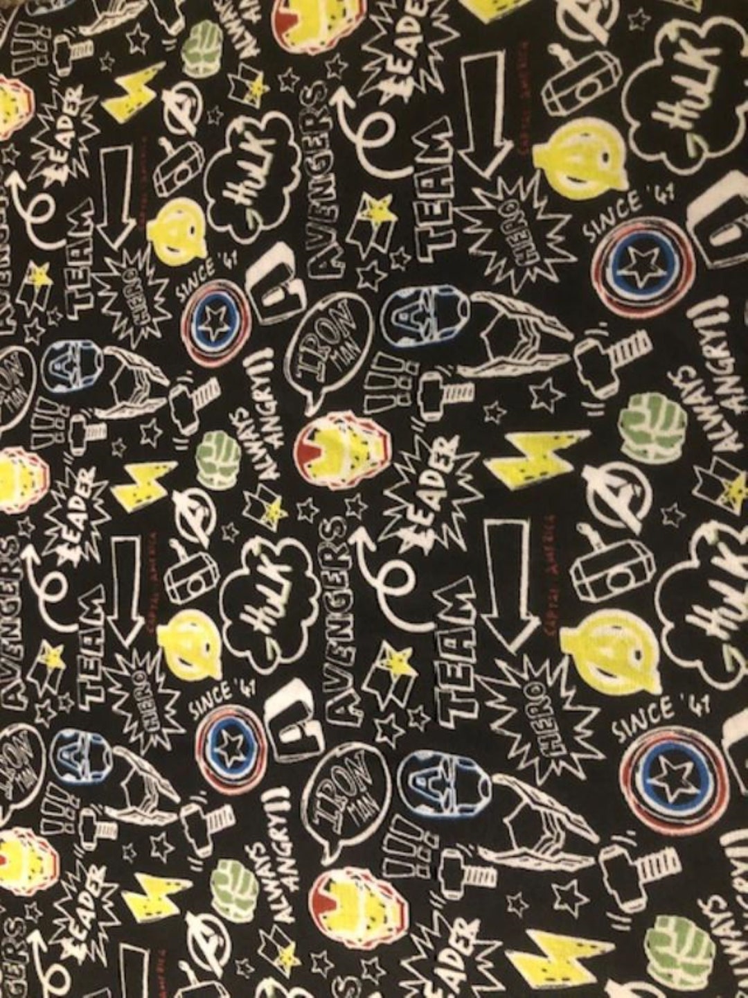 Marvel - Doodle Iconography - Superheroes - Fabric - 2 Yd - Etsy